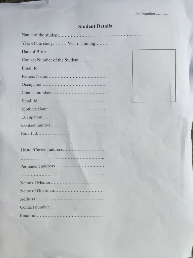 Student Detail Form | PDF