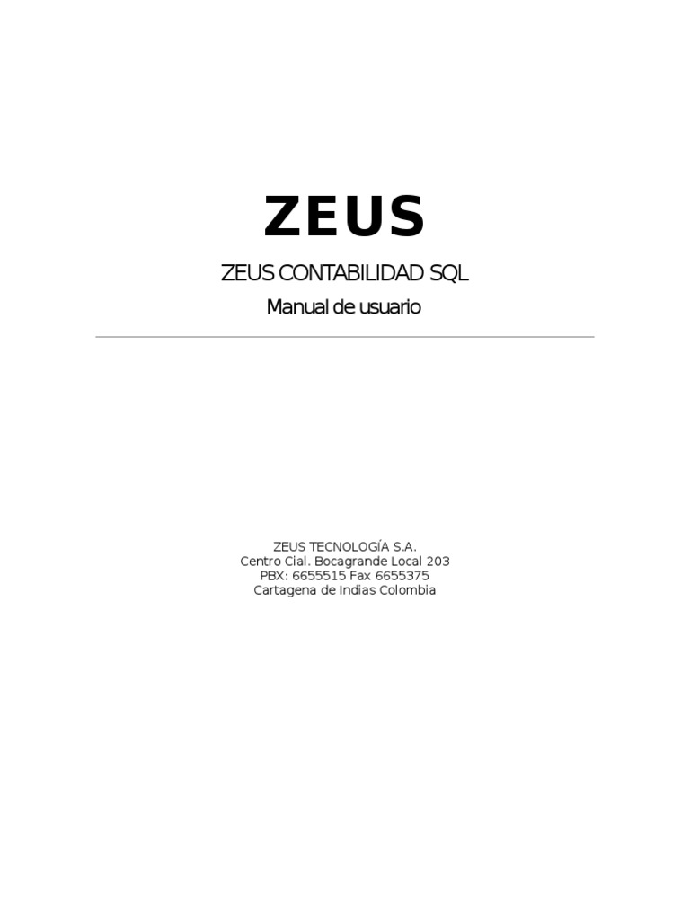 Zeus SQL Manual | PDF | Point and Click | Contabilidad