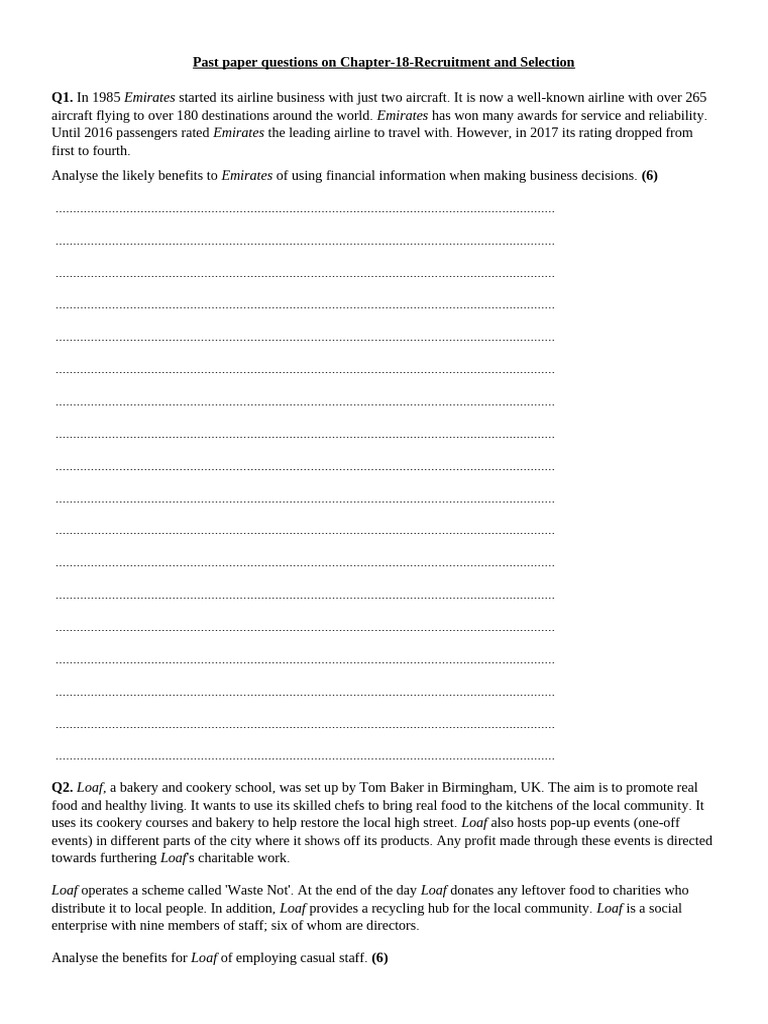 Recruitment and Selection Case Studies | PDF | Heinz