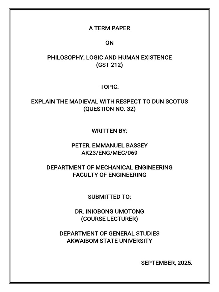 James Term Paper | PDF | Medieval Philosophy | Thomas Aquinas