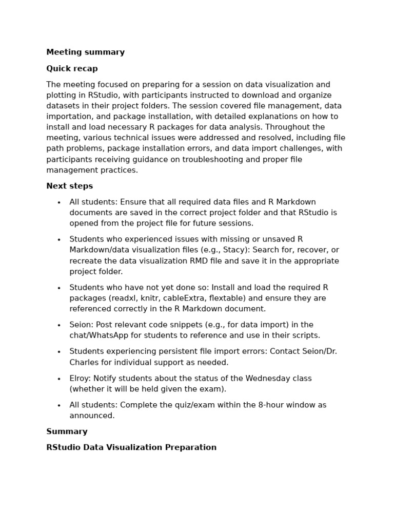 Meeting Summary 10-11-25 | PDF | Computer File | Data