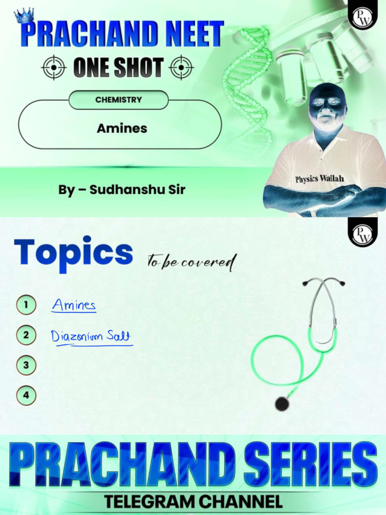 Amines (One Shot) _ Class Notes __ Prachand NEET 2025-Invert (1) | PDF