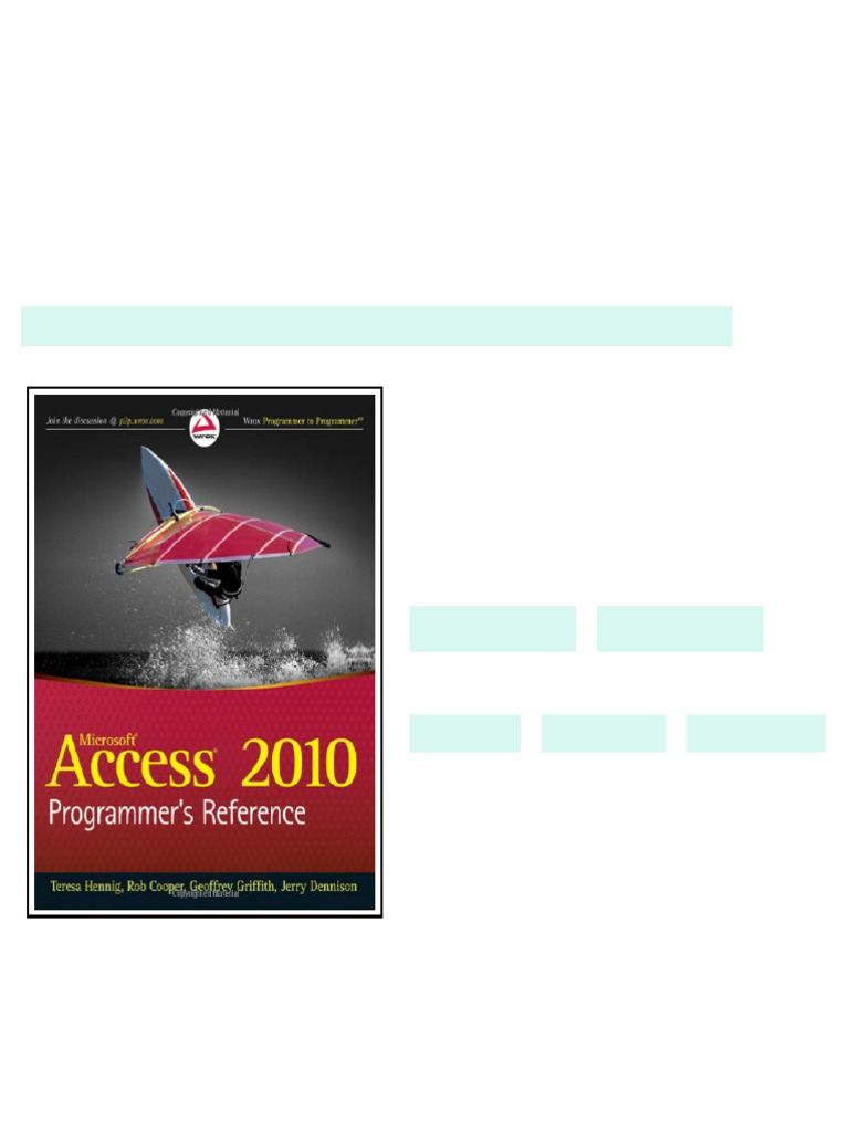 (Ebook) Microsoft Access 2010 Programmer's Reference by Teresa Hennig ...