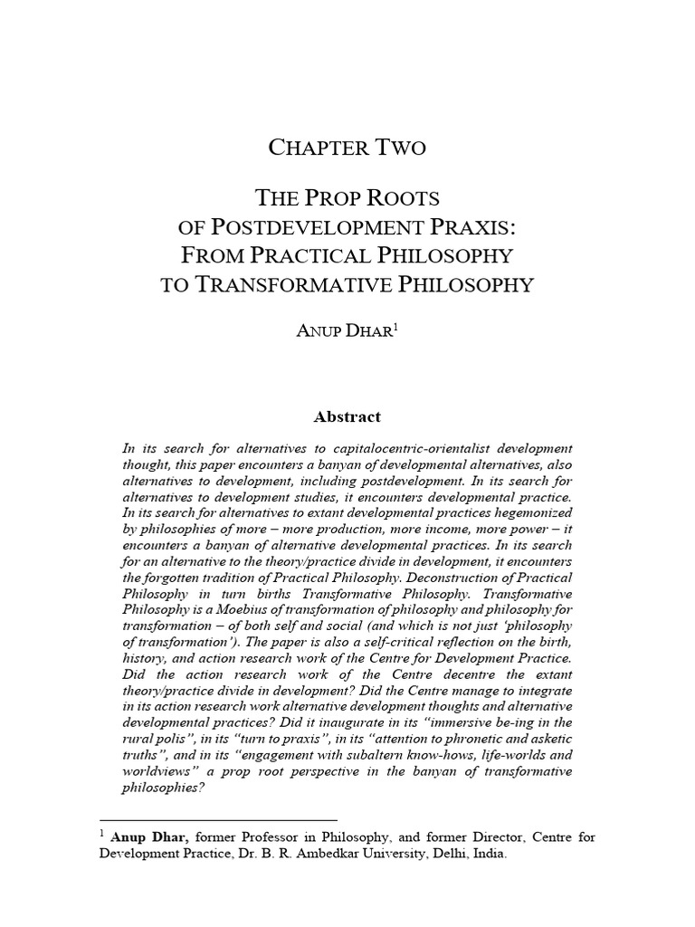 The Prop Roots of Postdevelopment Praxis | PDF | Truth | Thought