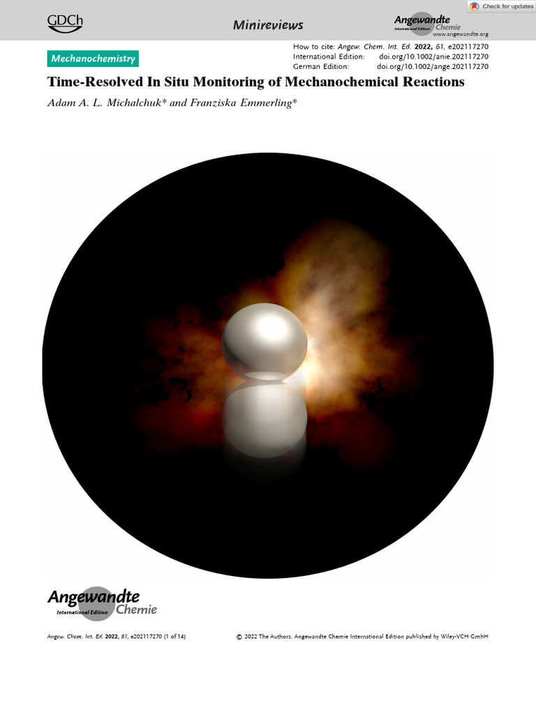 Angew Chem Int Ed - 2022 - Michalchuk - Time‐Resolved in Situ ...