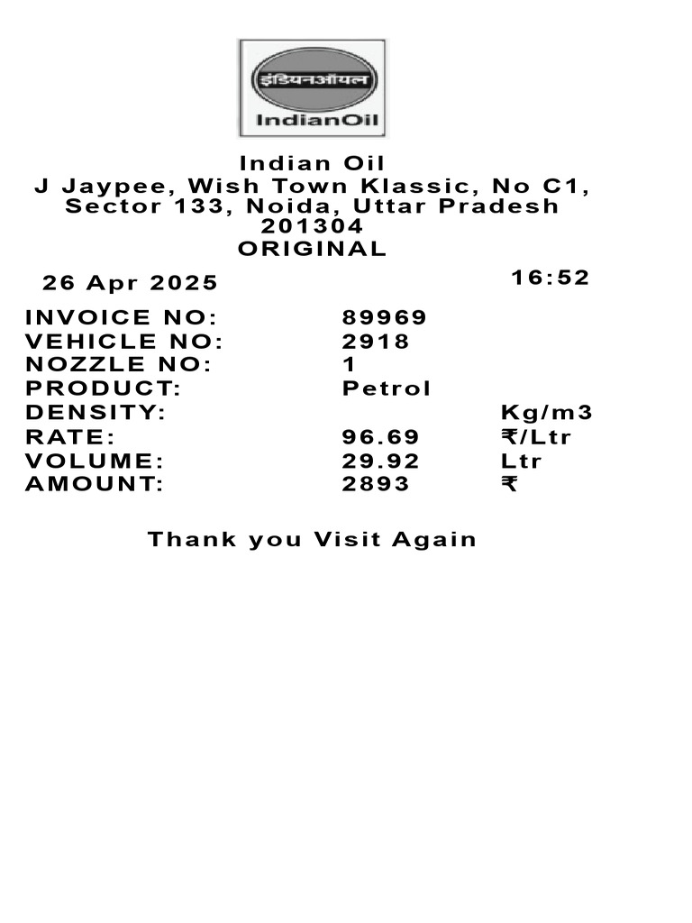 Fuel Bill April | PDF