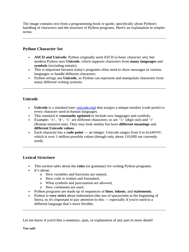 Basics of Python Programming | PDF | Ascii | Character Encoding