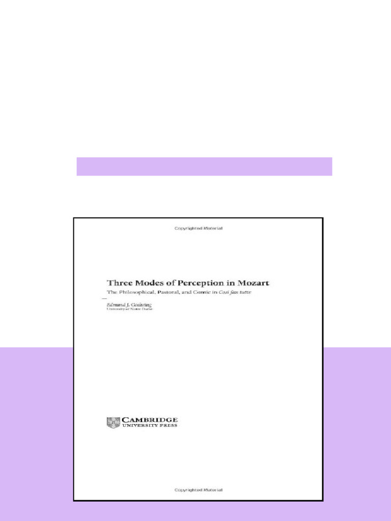 Three Modes Of Perception In Mozart The Philosophical Pastoral And ...