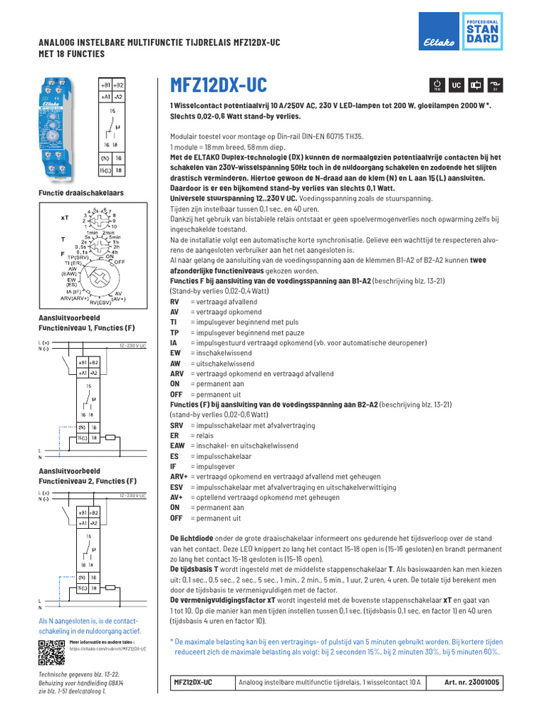 Technische Fiche MFZ12DX-UC | PDF