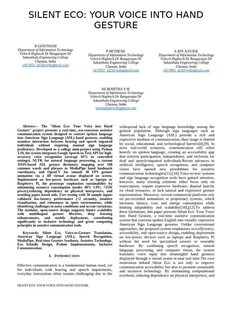 Voice-to-ASL Gesture Translation System | PDF | Sign Language | Speech ...