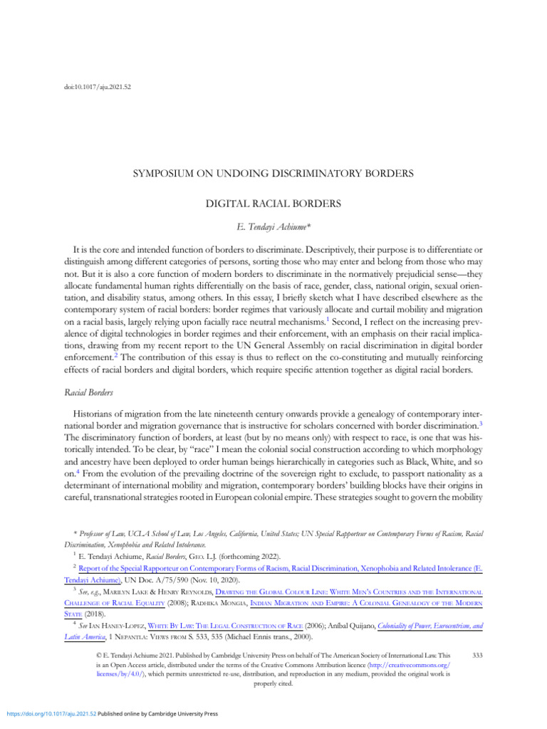 Digital Racial Borders | PDF | Discrimination & Race Relations | Racism