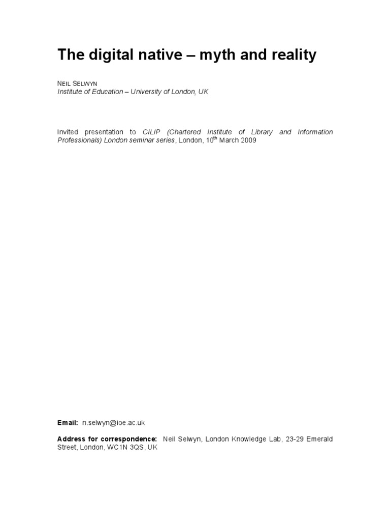 Digital Native | PDF | Mass Media | Internet