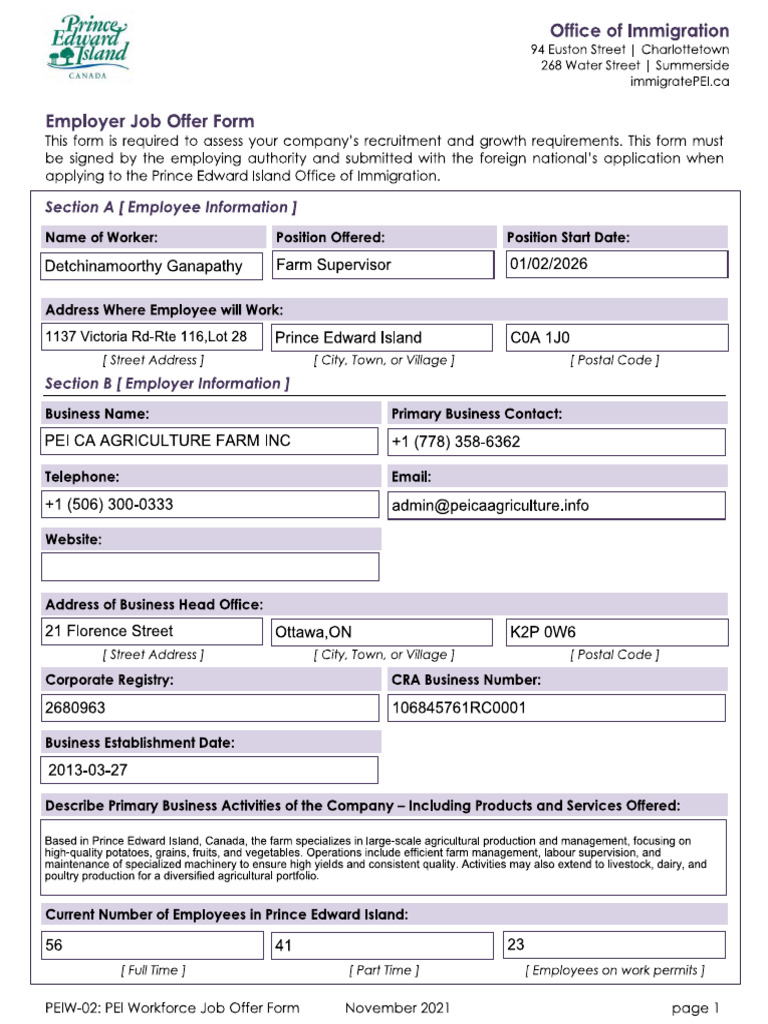 Employment Job Offer Letter Dacthinamoorthy Pages | PDF