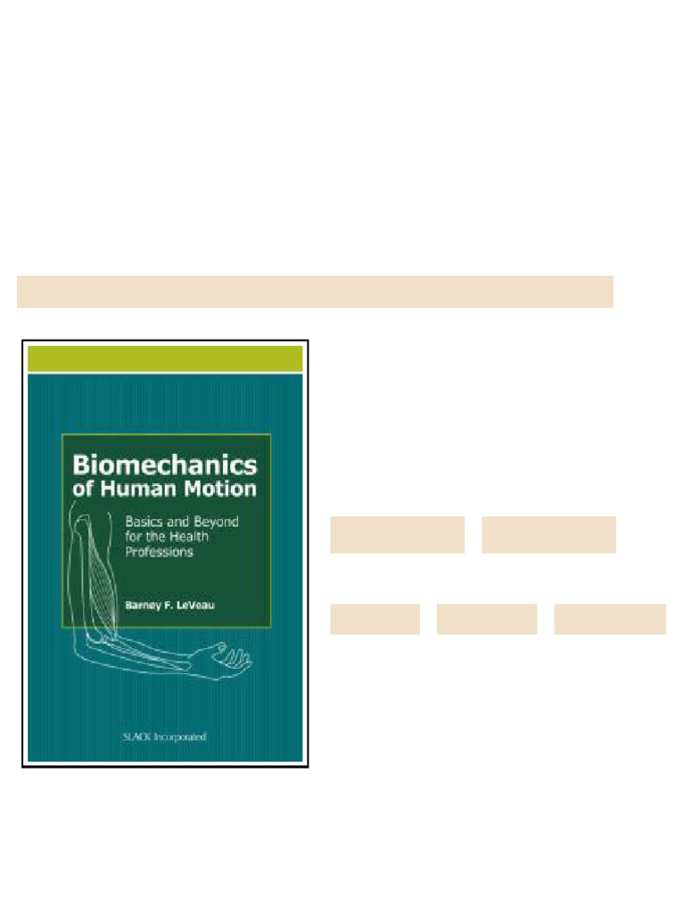 (Ebook) Biomechanics of Human Motion : Basics and Beyond for the Health ...