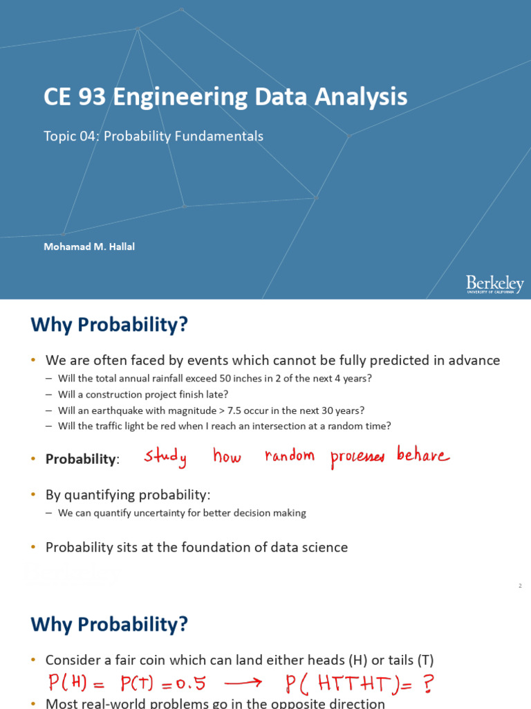 04 Probability Fundamentals Notes | PDF | Probability | Experiment