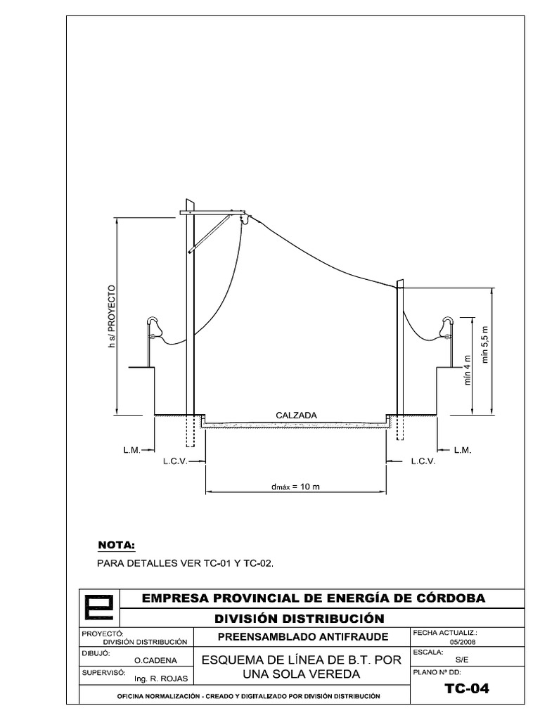 Tc-04 Esquema de Lina de b.t Por Una Sola Vereda | PDF