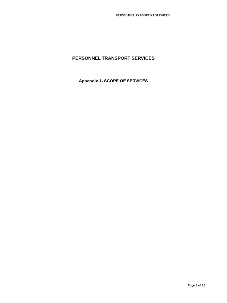 Personnel Transport Services Overview | PDF | Driving | Pickup Truck