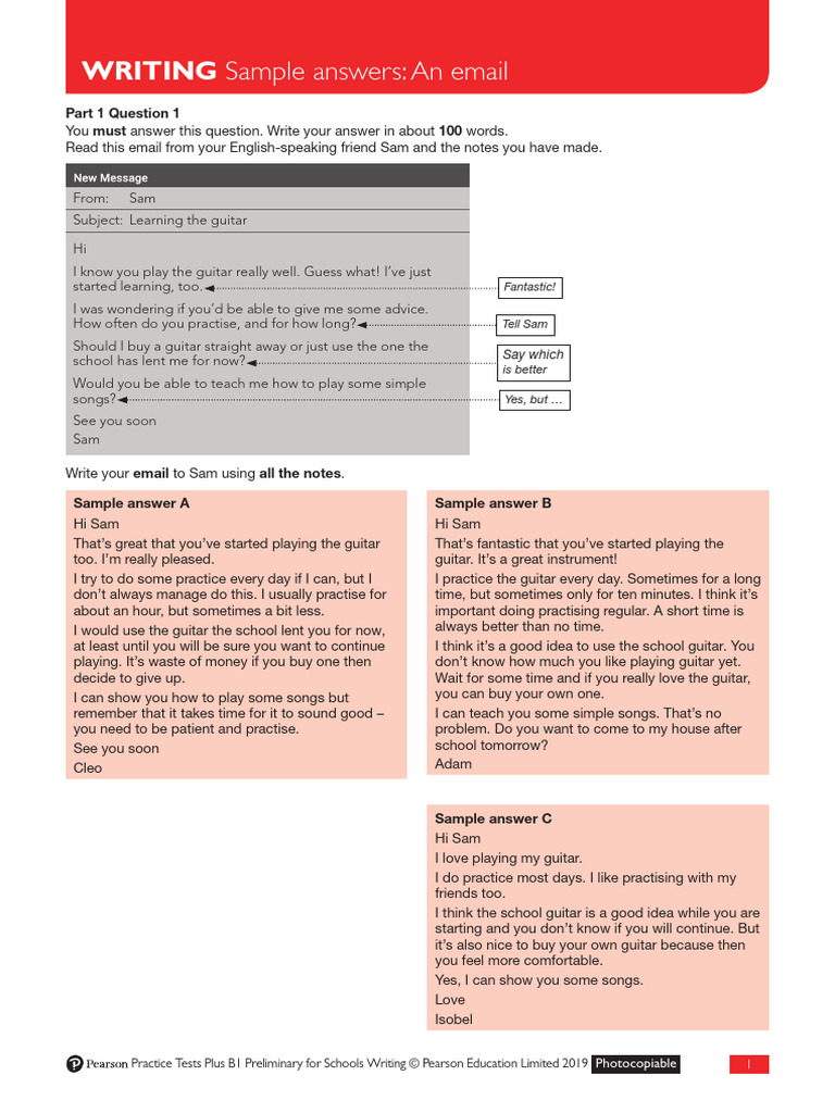 B1 Preliminary Writing Practice Tests | PDF
