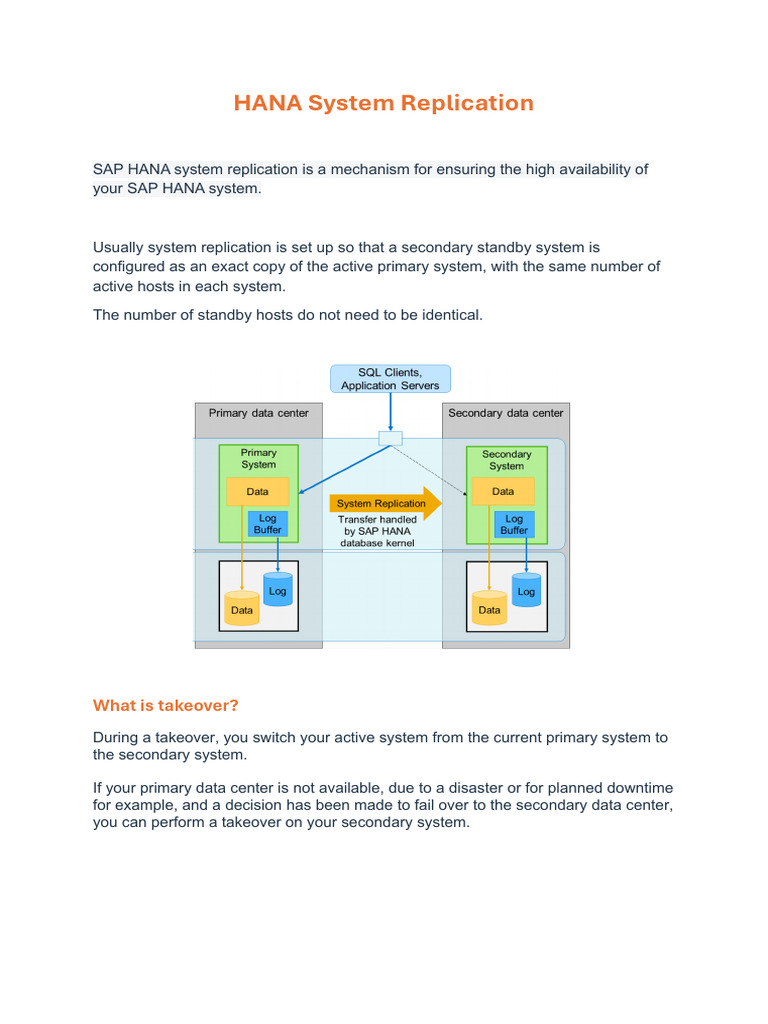 SAP HANA System Replication Guide | PDF | Replication (Computing ...