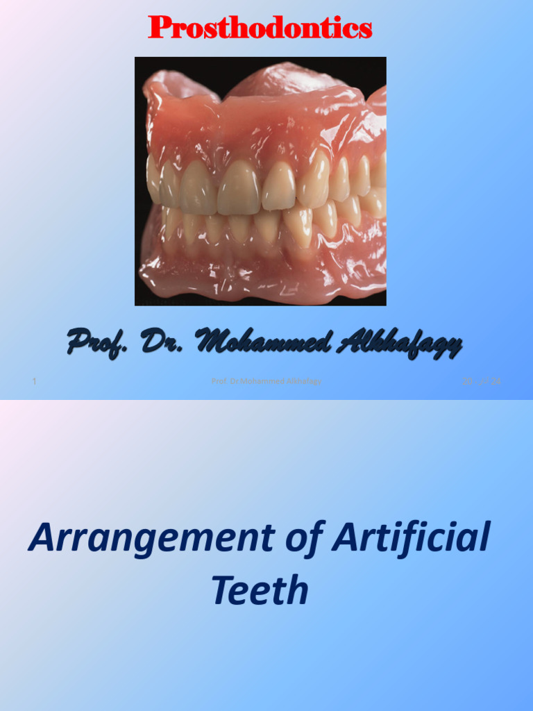 Arrangement of Artificial Teeth Guide | PDF | Dental Anatomy | Primate ...