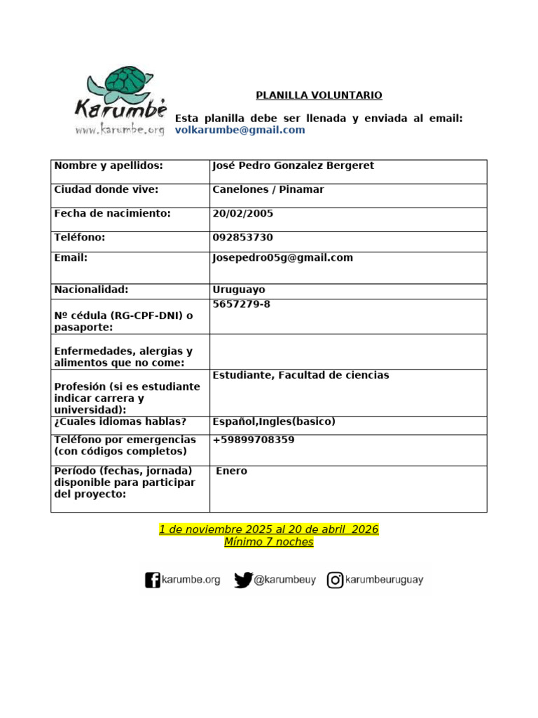 Voluntariado en Conservación de Tortugas | PDF | Tortuga marina | Uruguay