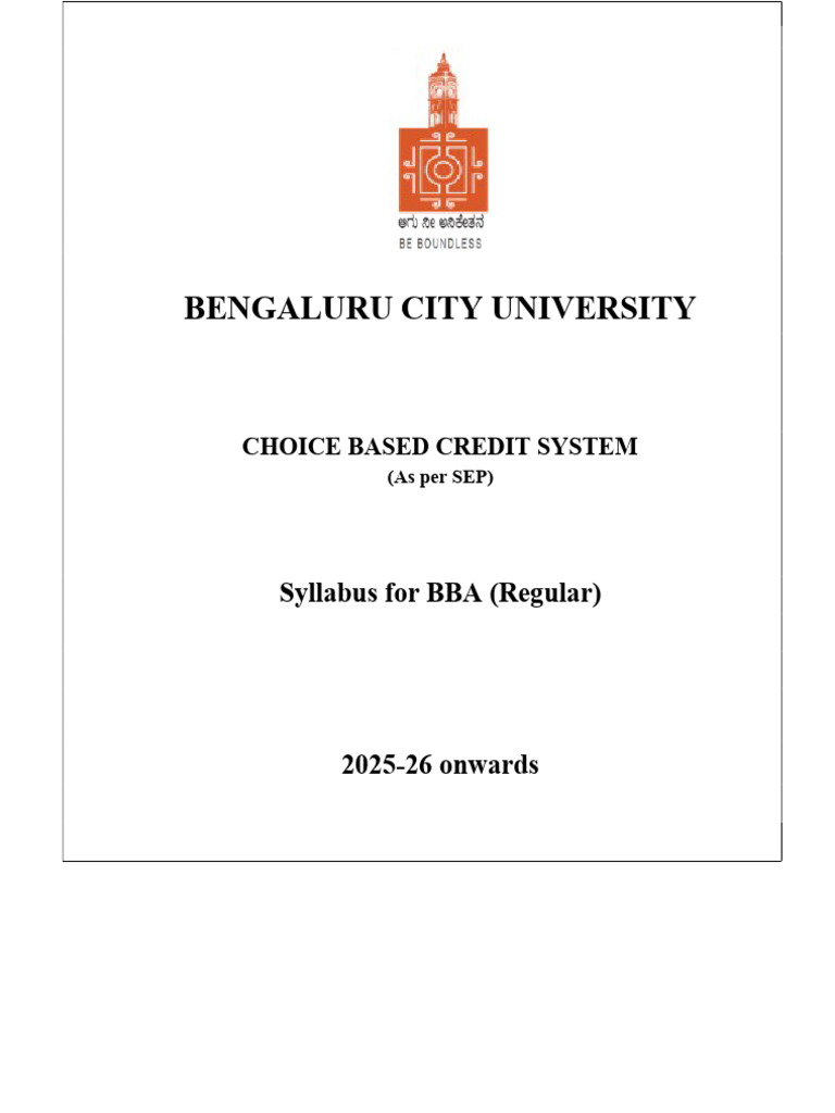 Bangalore City University SEP syllabus BBA | PDF | Business | Higher ...