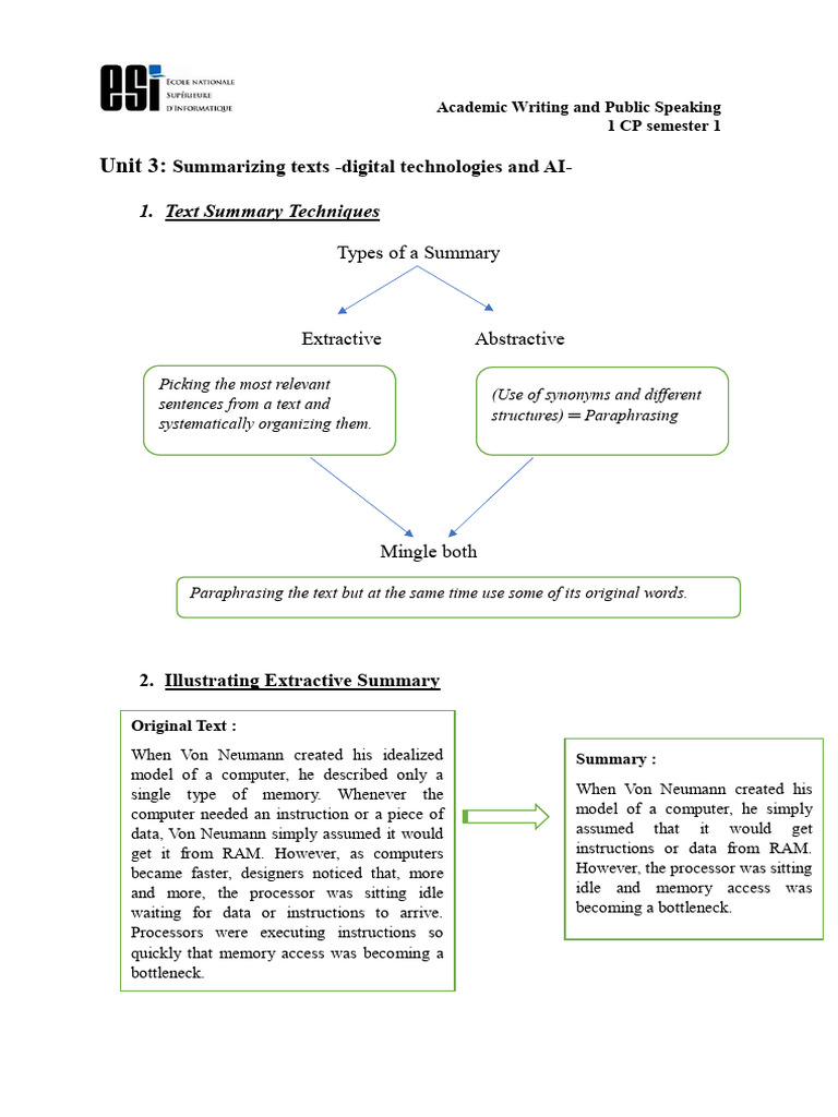 Text Summary Techniques (1) | PDF | Random Access Memory | Data
