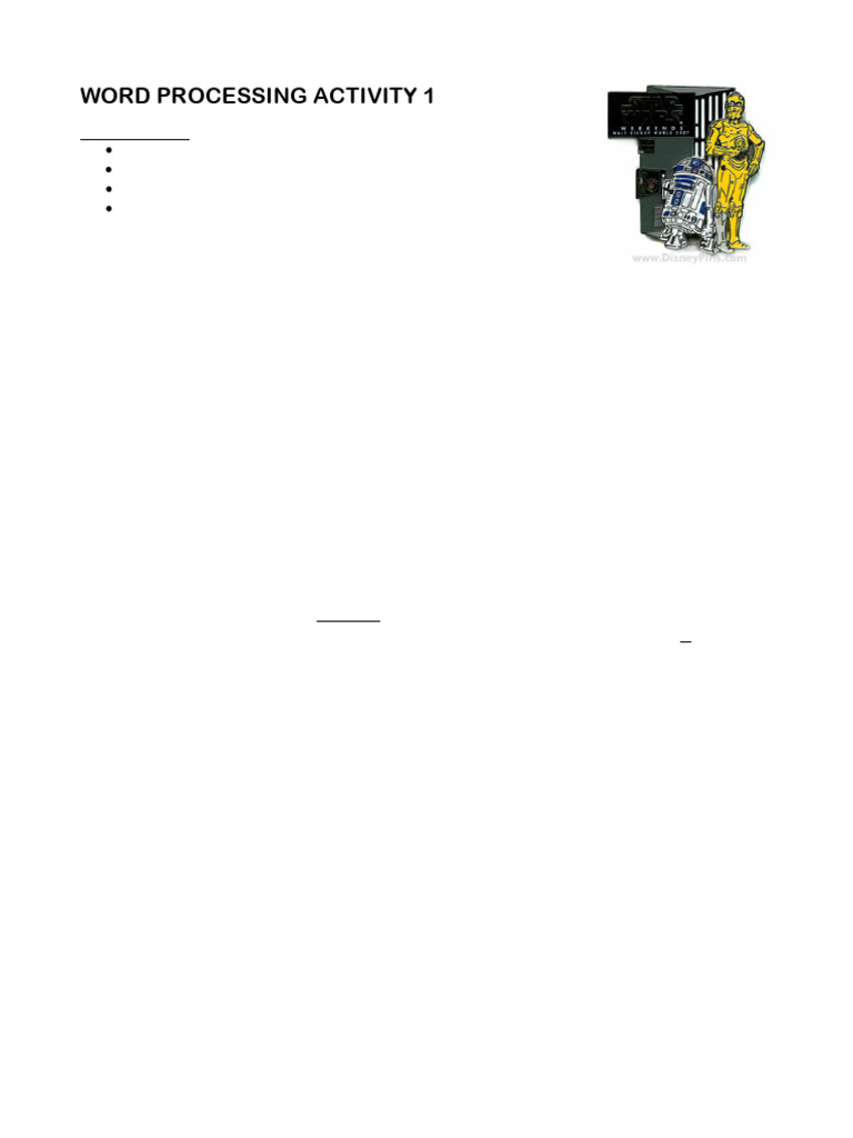 Word Processing Basics Activity Guide | PDF