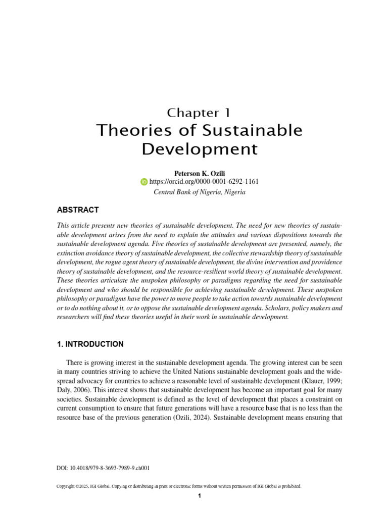 New Theories of Sustainable Development | PDF | Sustainable Development ...