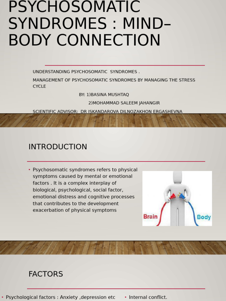 Managing Psychosomatic Syndromes | PDF | Stress (Biology) | Mental Disorder