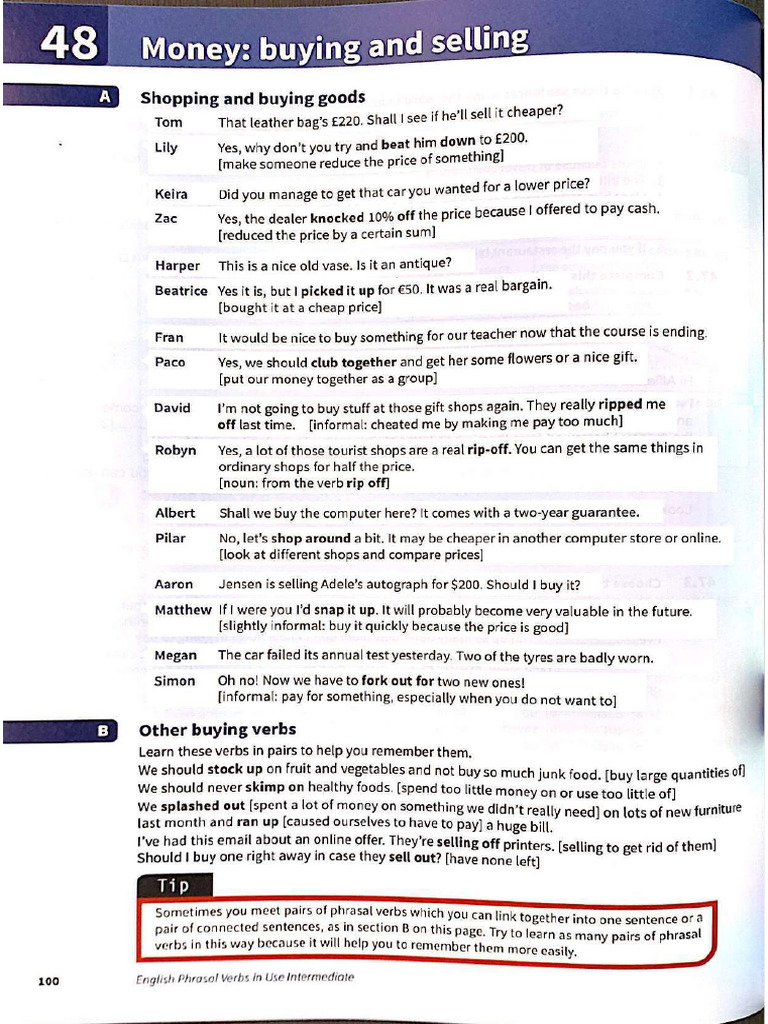 Money Phrasal Verbs | PDF