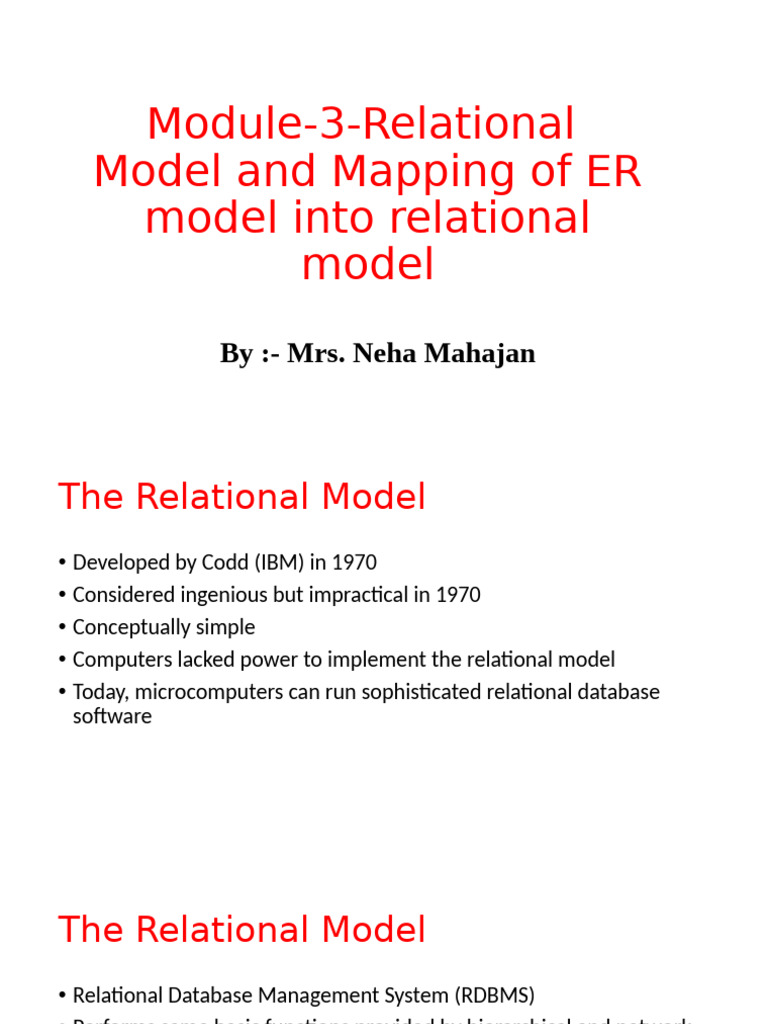 MODULE 3-Part-1- Relational Model & Concept of Keys | PDF | Relational ...