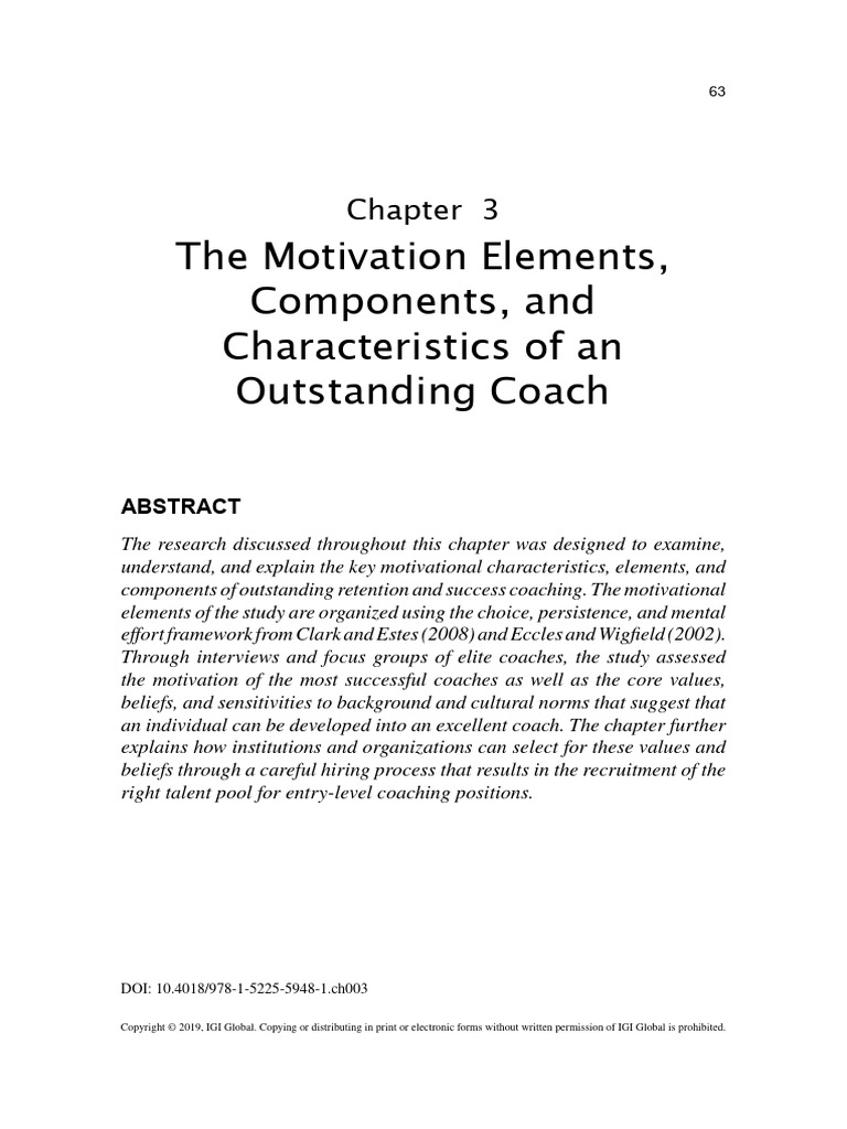 Characteristics of An Outstanding Coach | PDF | Motivational | Motivation