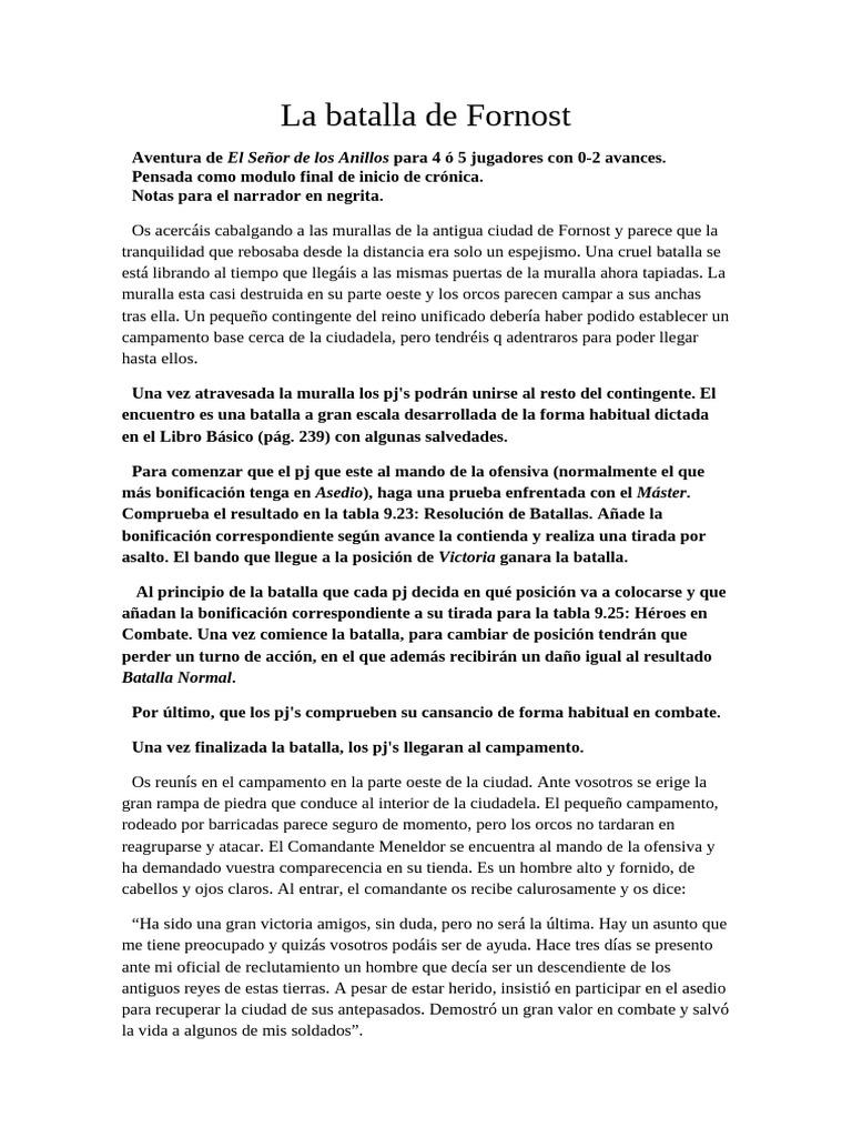 SDLA3(CODA)-La batalla de Fornost | PDF