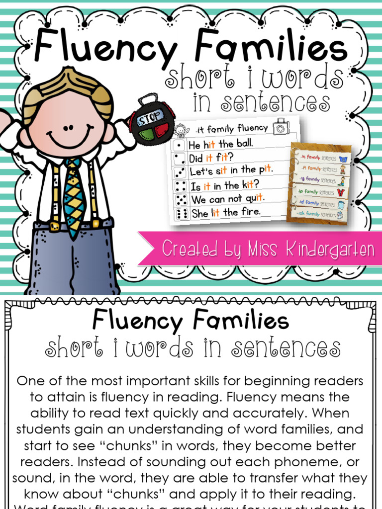 Short I Word Family Fluency Practice | PDF | Human Communication | Learning