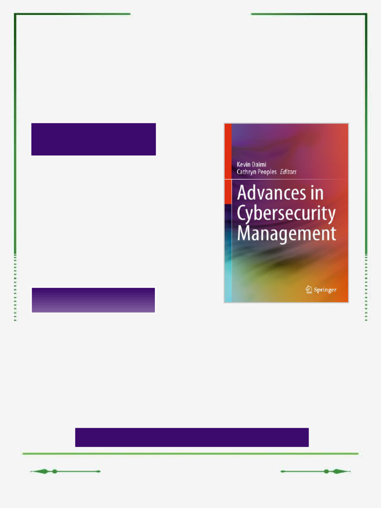 Advances in Cybersecurity Management Kevin Daimi (Editor) eBook ultra-clear pdf | PDF | Computer ...