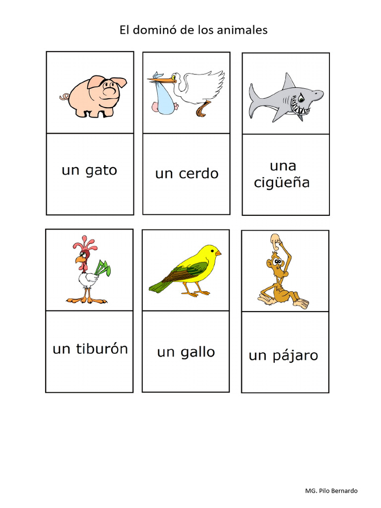 JUEGO Domino de Los Animales | PDF