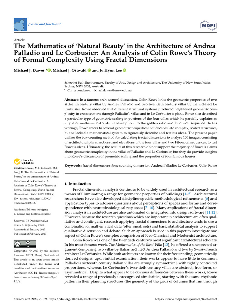The Mathematics of ‘Natural Beauty’ in the Architecture of Andrea ...