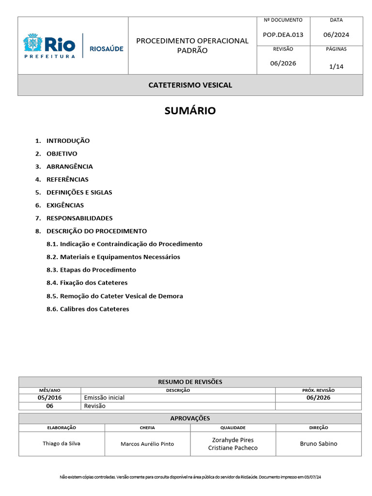 pop-cateterismo-vesical-2 | PDF | Infecção | Enfermagem