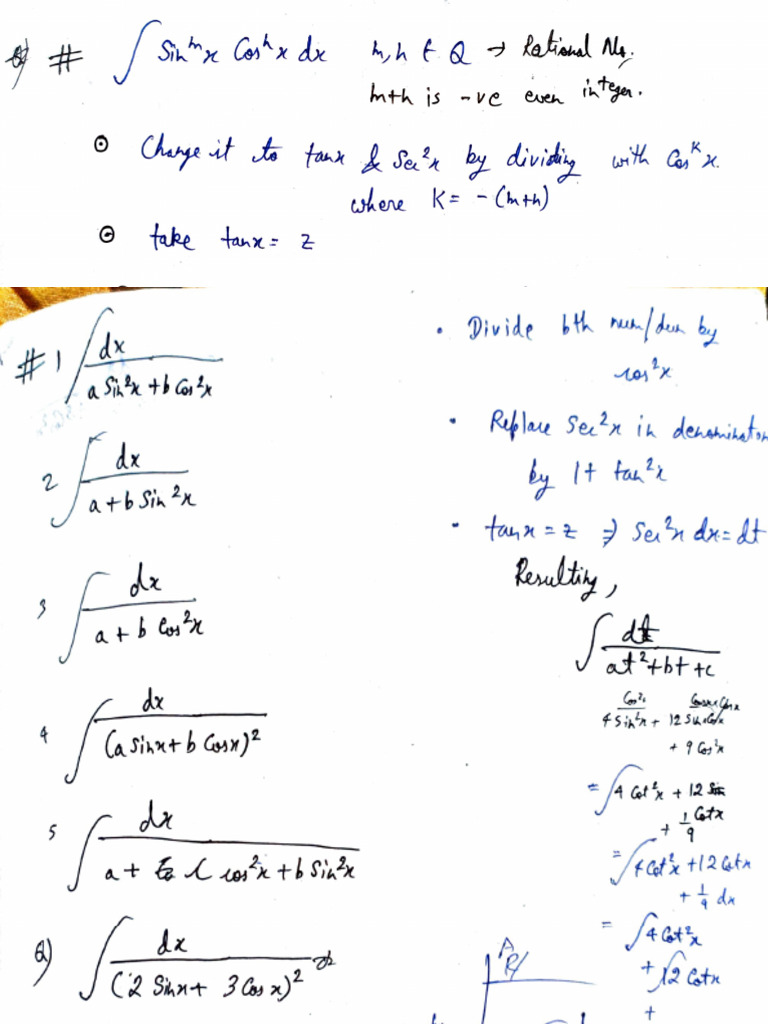Standard Integrals | PDF