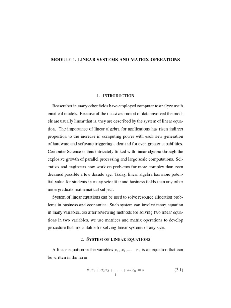 Unit 1_251226_235005 | PDF | System Of Linear Equations | Matrix ...