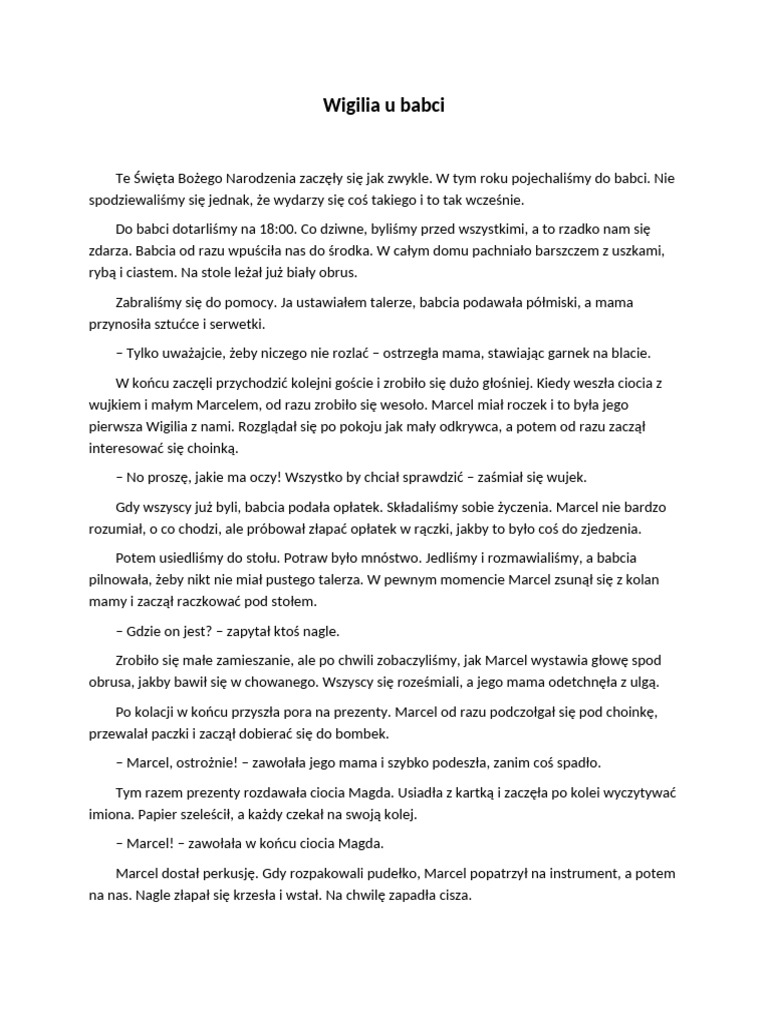 Wigilia_u_babci_opowiadanie (1) | PDF