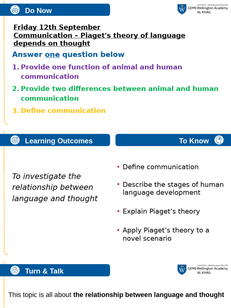 Piaget's Theory: Language and Thought | PDF | Thought | Mental Processes