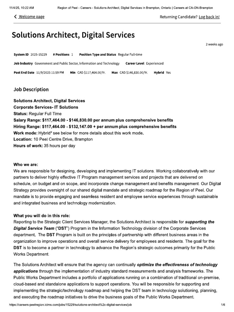Solutions Architect, Digital Services | PDF