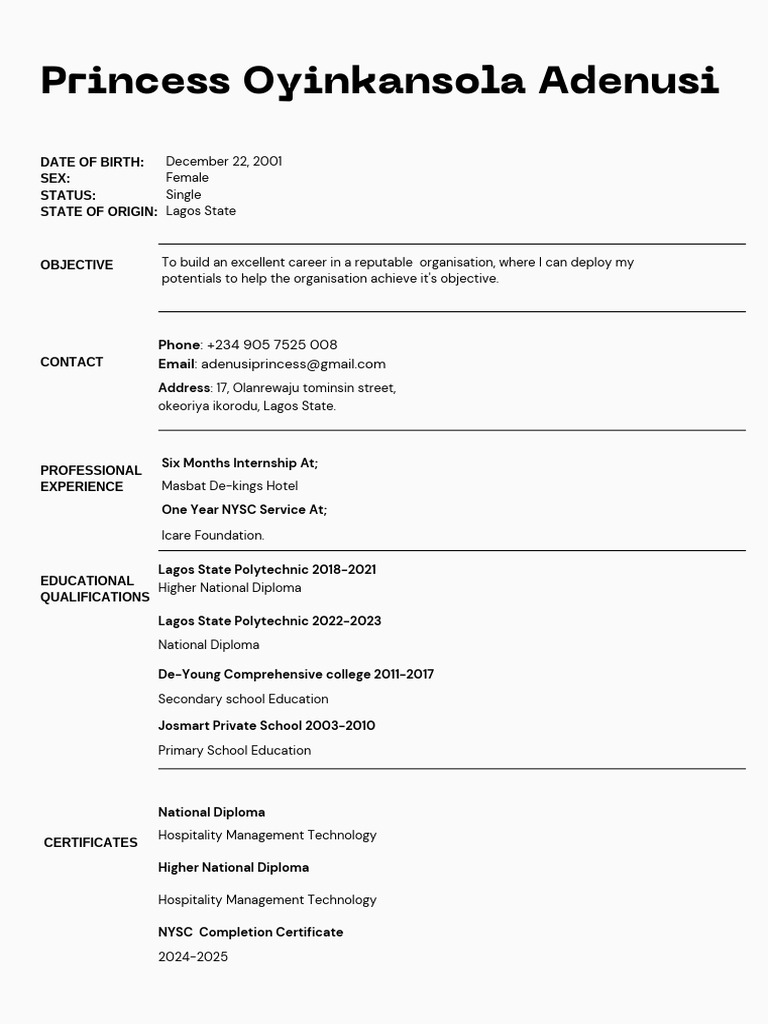 Princess Resume in White Black Simple Style_20250825_081440_0000 | PDF