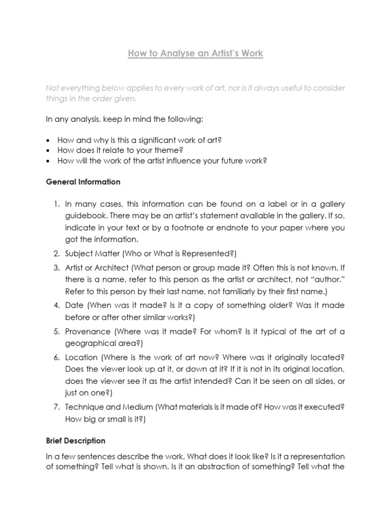 Analyzing an Artist's Work Effectively | PDF | Symmetry