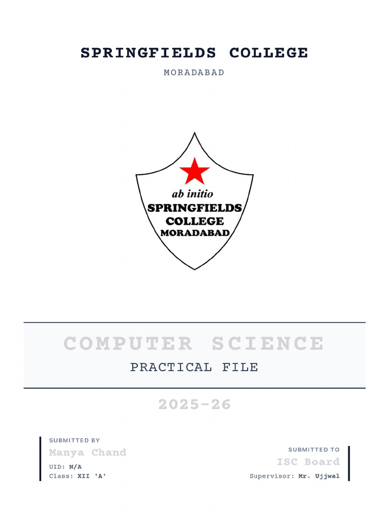 Manya Chand Practical File | PDF
