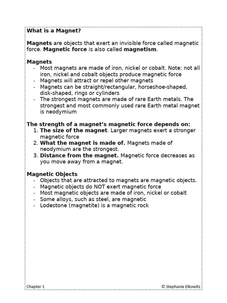 Magnets and Electricity Editable INB Input Notes | PDF | Electric ...