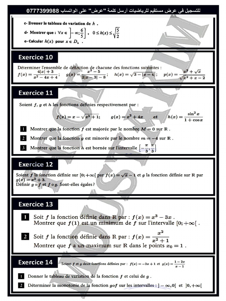 Les Applications 1bac SM | PDF