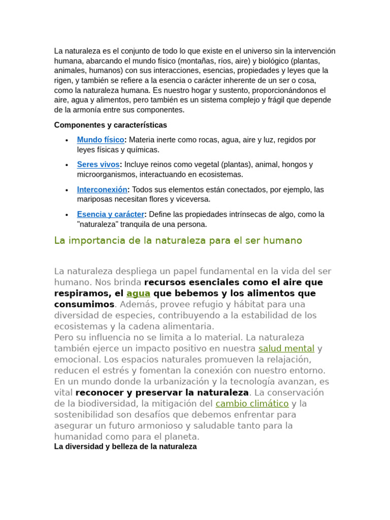 Naturaleza | PDF | Naturaleza | Movimiento conservacionista